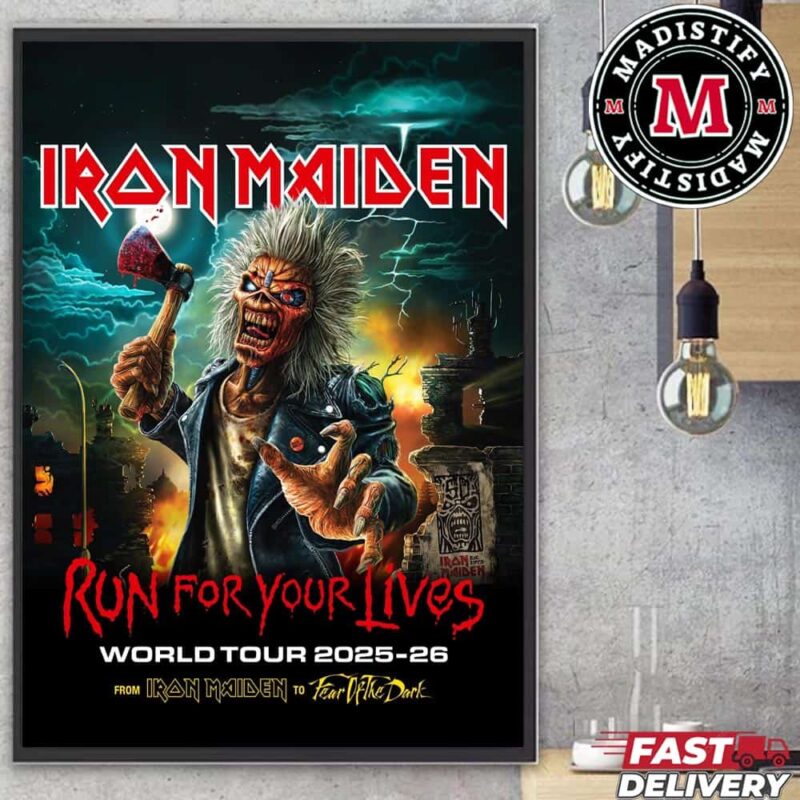 Iron Maiden Run For Your Lives World Tour 2025-26 From Iron Maiden To Fear Of The Dark Merch ...