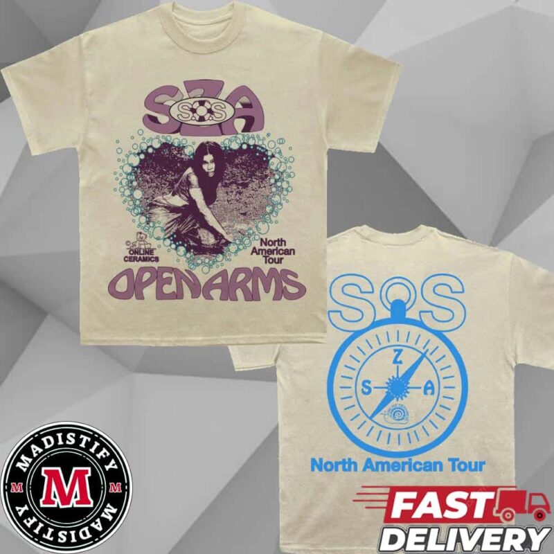 Sza Open Arms Tour T-Shirt Sos North America Tour 2024 Merch Two Sides ...