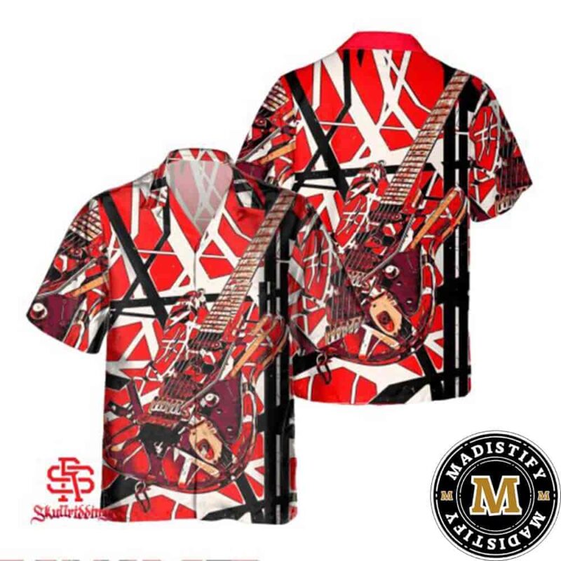 Eddie Van Halen Inspired Guitar Merch 2025 Hawaiian Shirt And Beach ...